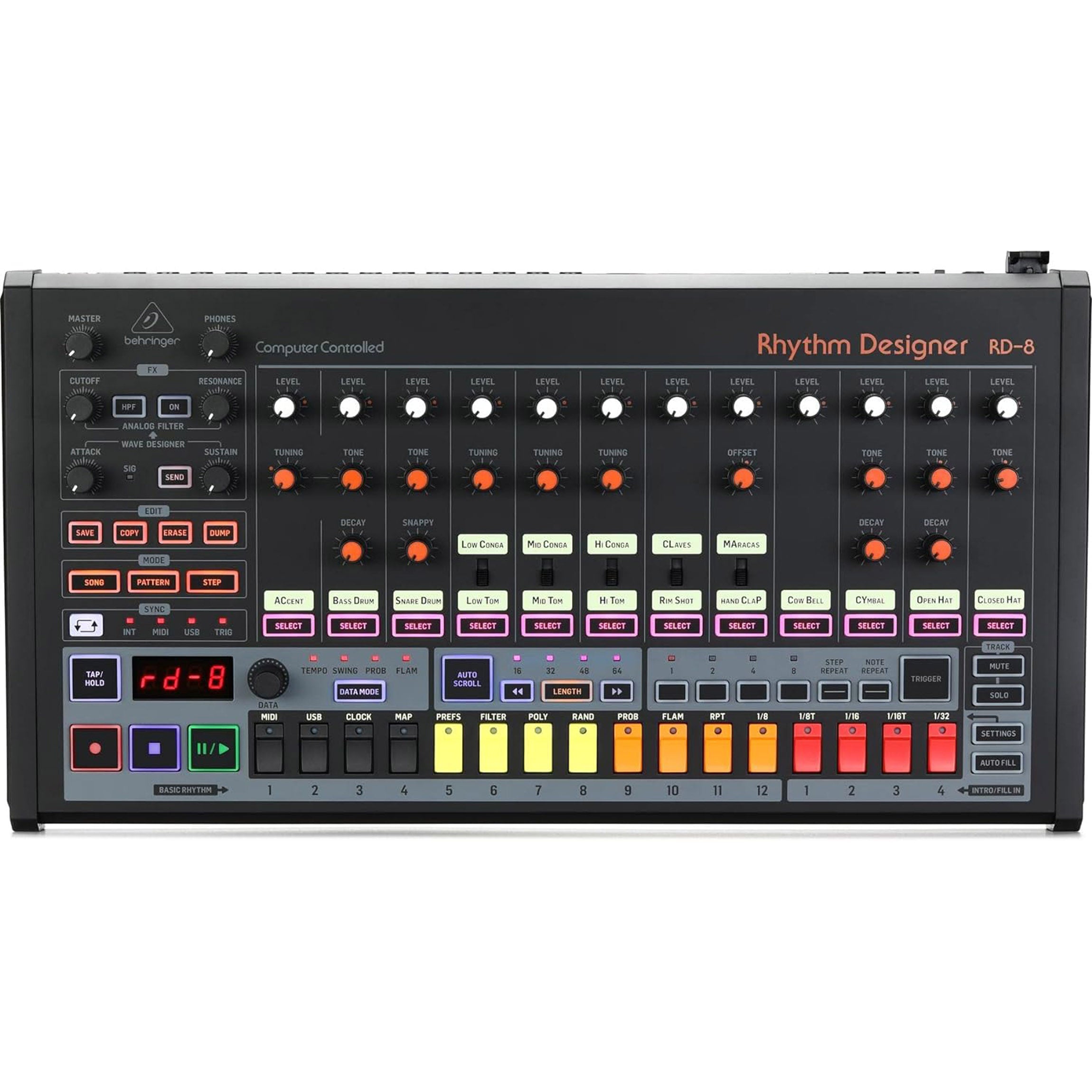 Behringer RD-8 Mk2 Analog Drum Machine (000-EH902-00010) – RAD Distribution