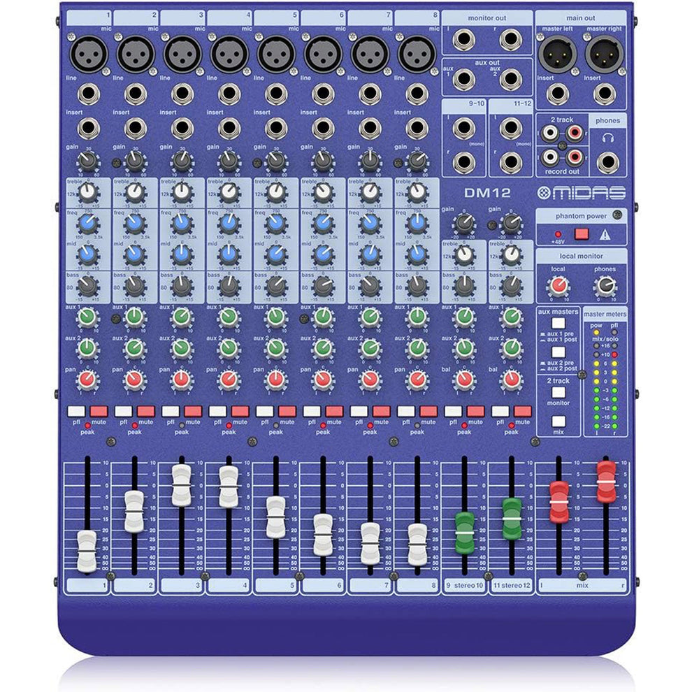 Midas DM12 12 Input Analogue Live and Studio Mixer (000-BGA02-00010 ...